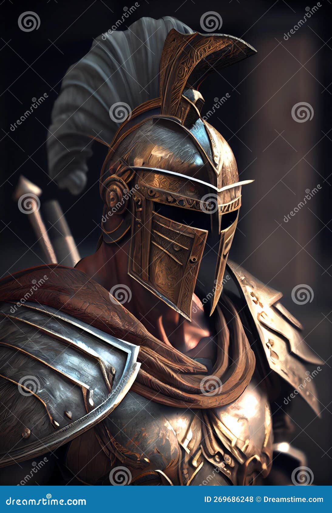 Illustration of a Roman Gladiator. Stock Illustration - Illustration of ...