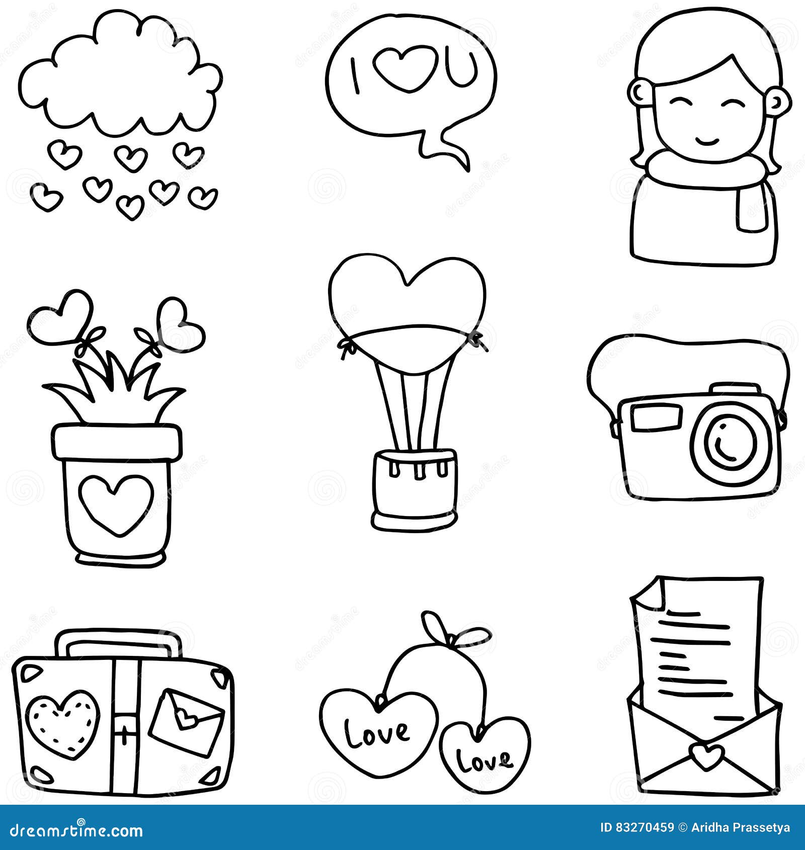 Illustration of Romance Doodles Hand Draw Stock Vector - Illustration ...