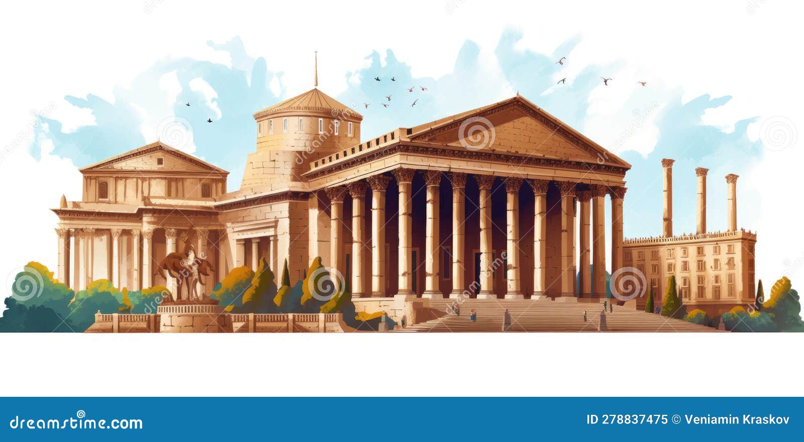 Illustration of Rome Architecture Stock Illustration - Illustration of ...