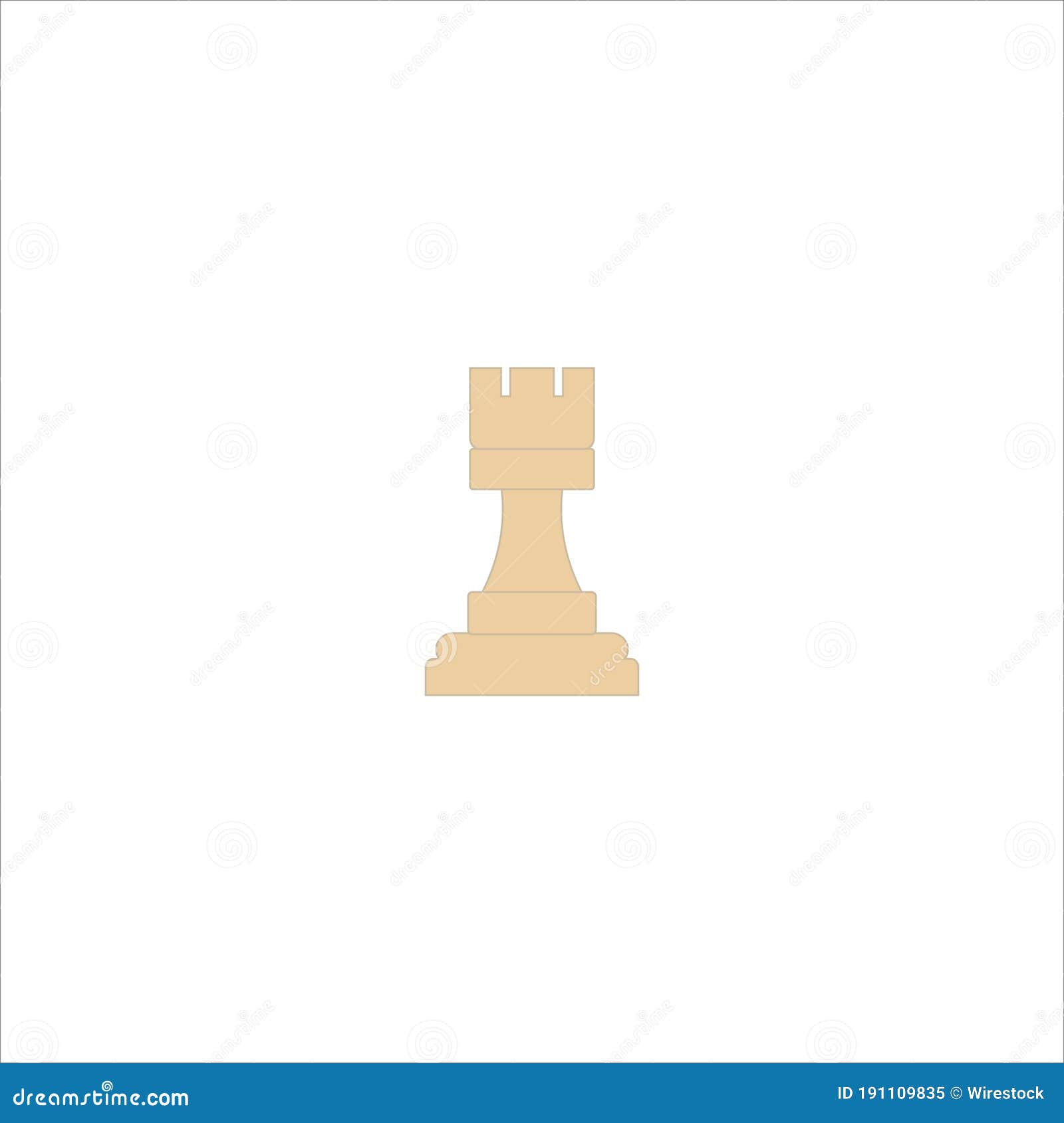 Illustration of a Rook Chess Figure Isolated on a White Background ...