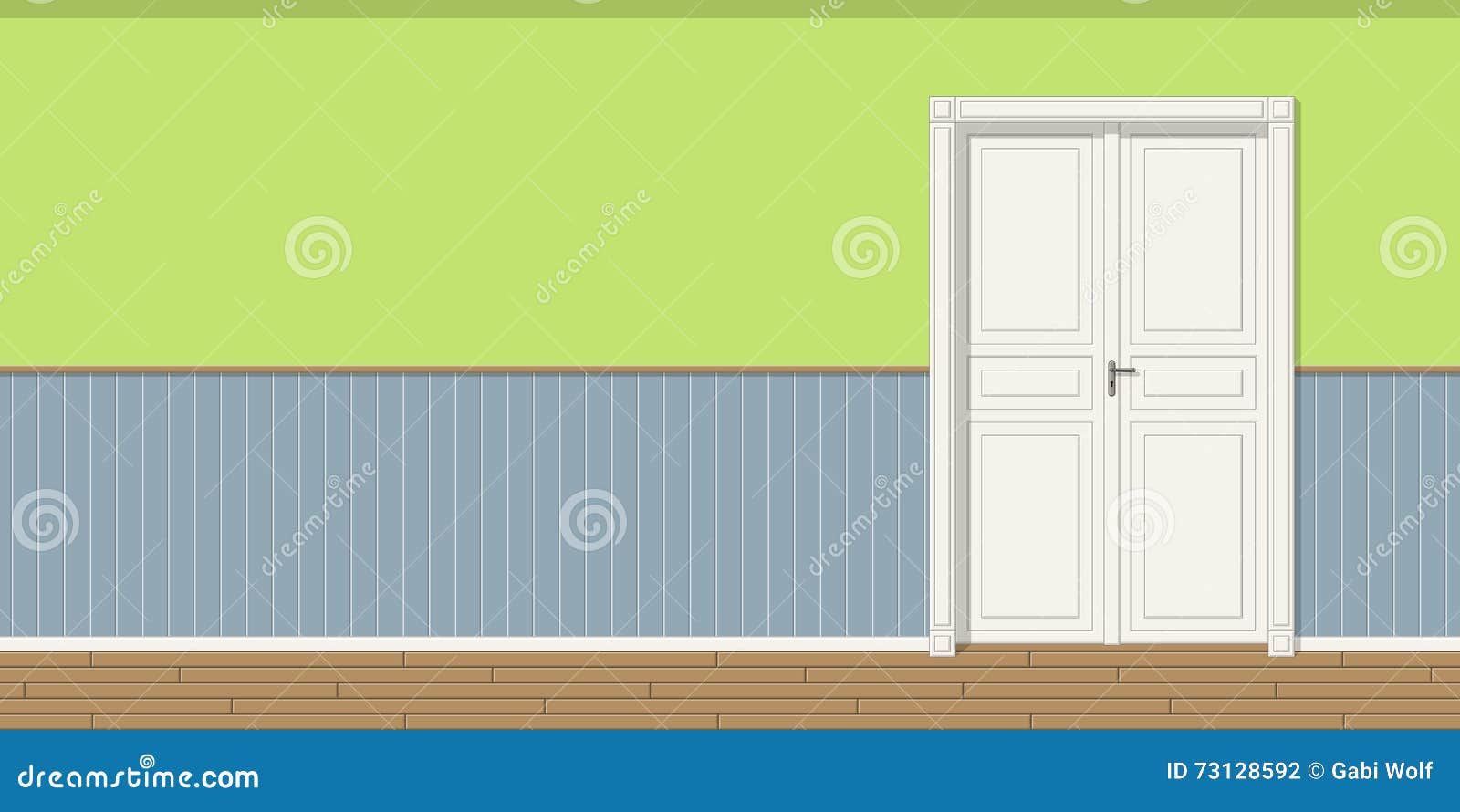 Illustration of Room with Door, Seamless Stock Vector - Illustration of ...