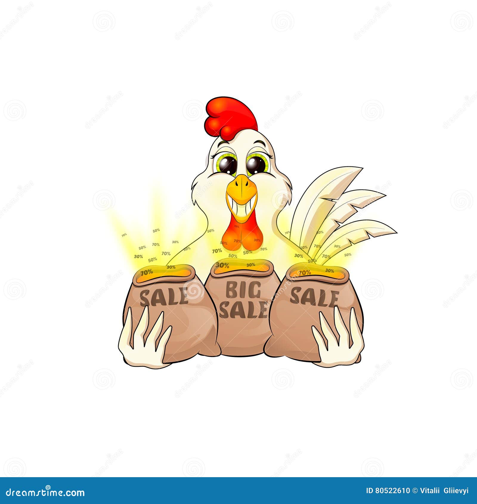 Illustration of Rooster Sale, Symbol of 2017 Stock Vector ...