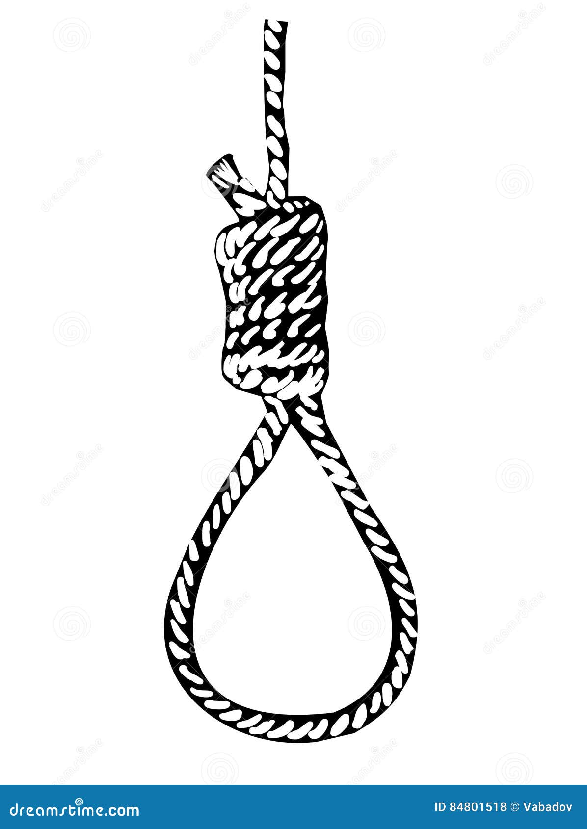 Illustration of Rope with Hangman`s Knot Stock Vector - Illustration of ...