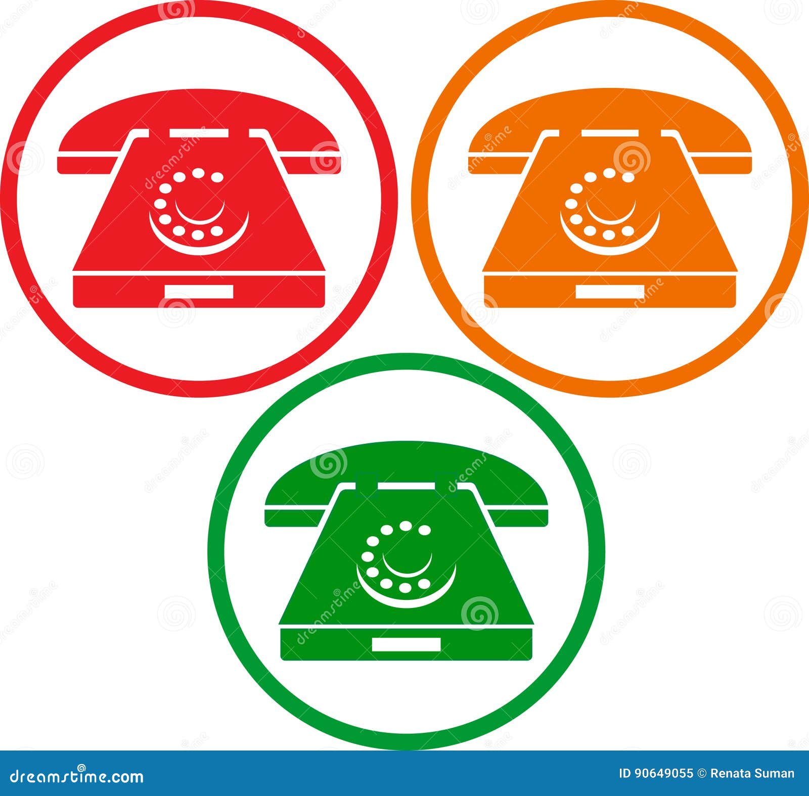 Illustration of a Rotary Phone Icon Stock Vector - Illustration of ...