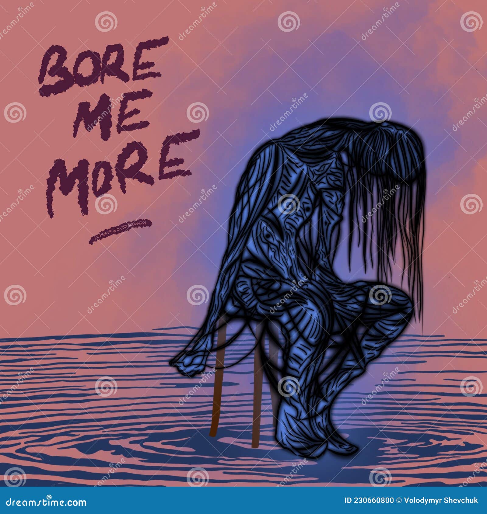 Rotten Body Silhouette on Chair Stock Illustration - Illustration of ...