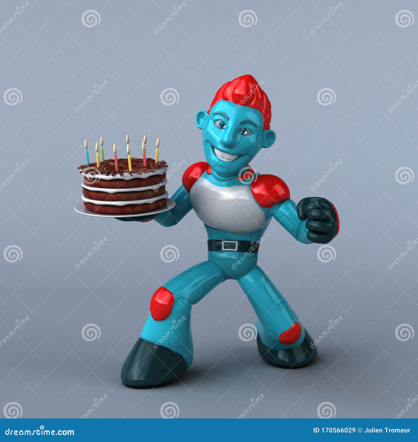 Illustration Rouge Du Robot 3d Illustration Stock - Illustration du ...