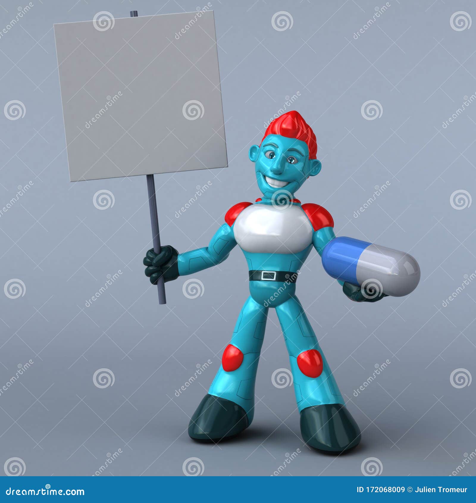 Illustration Rouge Du Robot 3d Illustration Stock - Illustration du ...