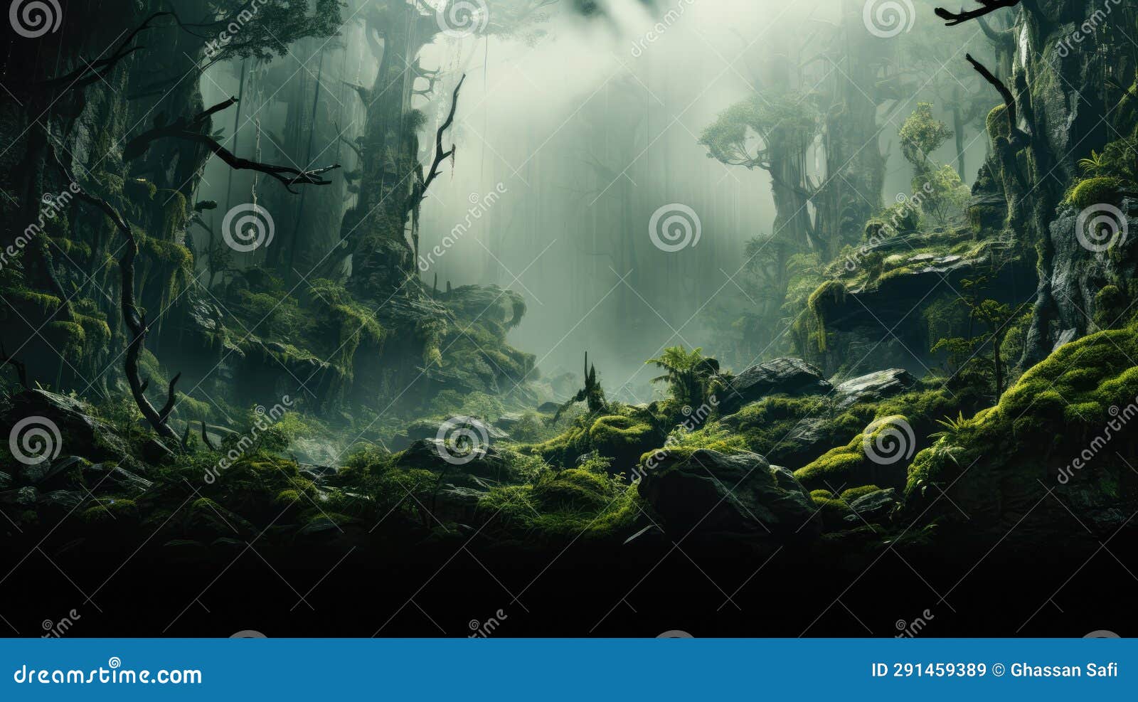 A Rough Path through a Mossy Damp Forest Stock Illustration ...