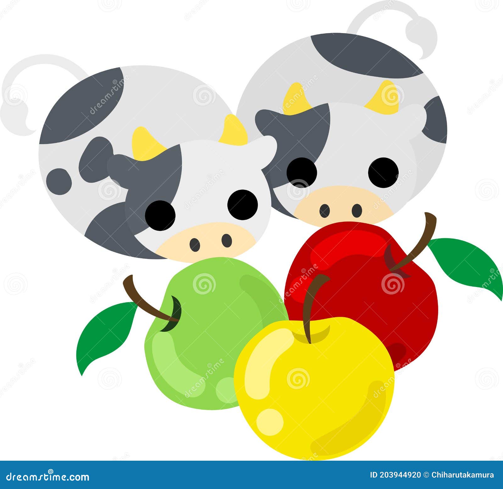 Illustration of Round Cows Like Stuffed Animals Stock Vector ...
