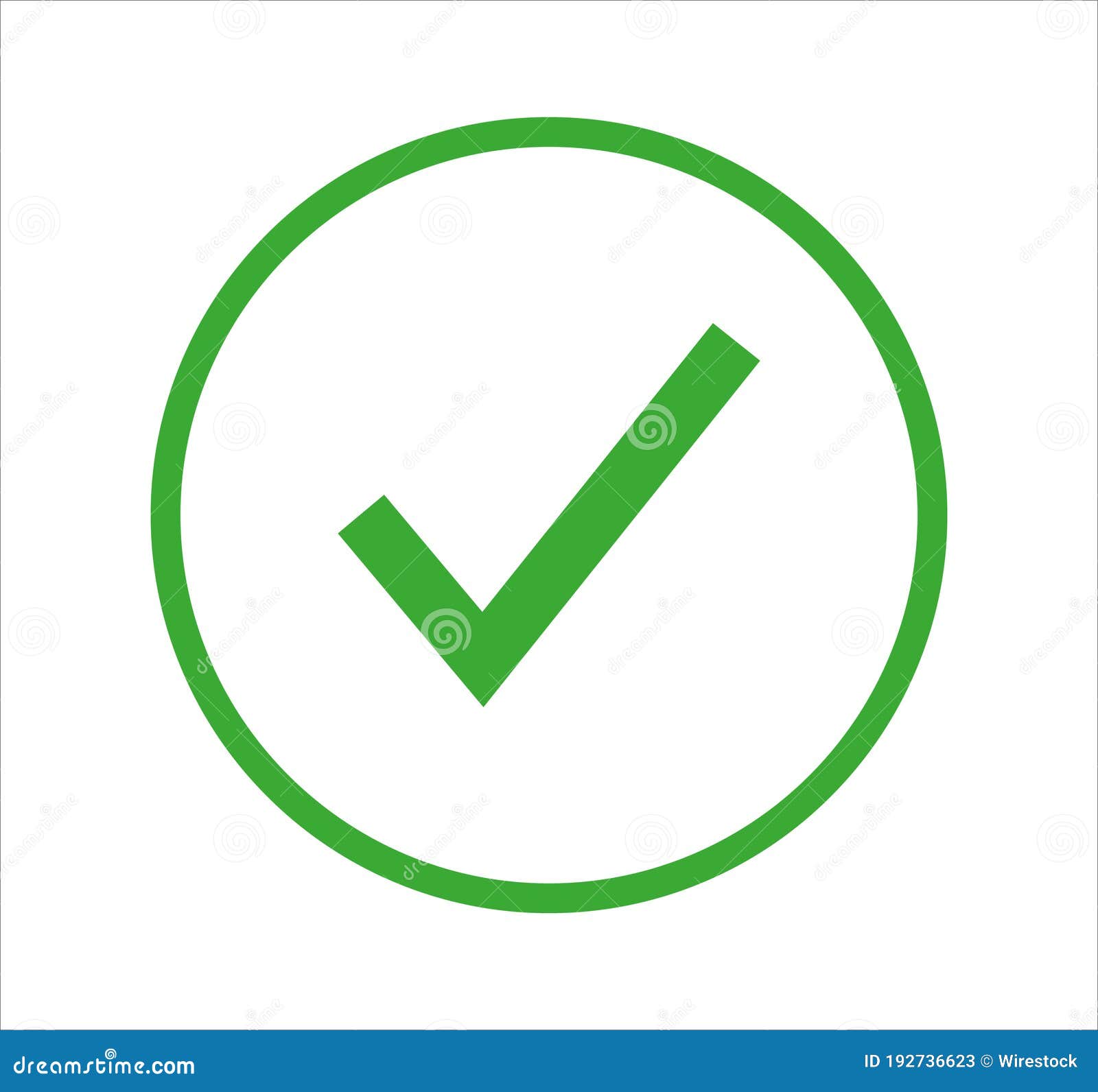 Illustration of a Round Green Check Mark Isolated on a White Background ...