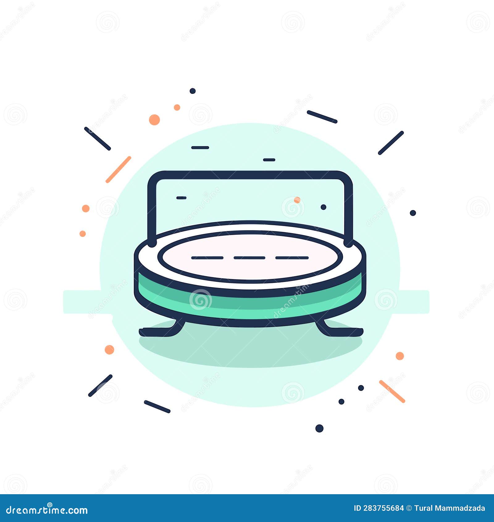 Vector a Round Object on a Stand, Illustrated with Clean Lines and ...