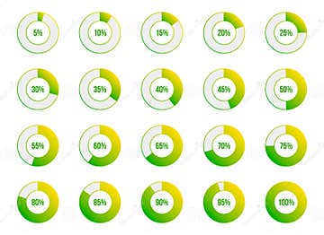 Illustration of Round Progress Bar. Circle Indicators Status. Loading ...