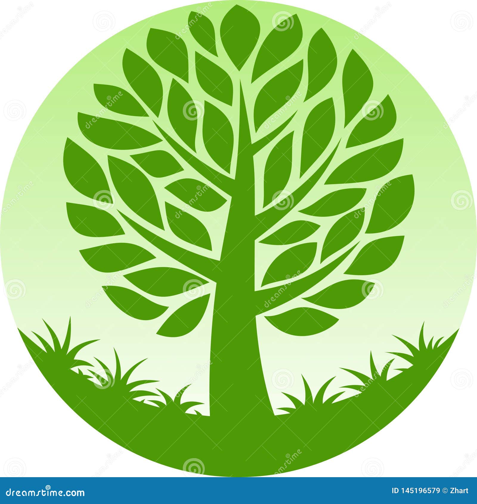 Illustration of round tree stock vector. Illustration of round - 145196579