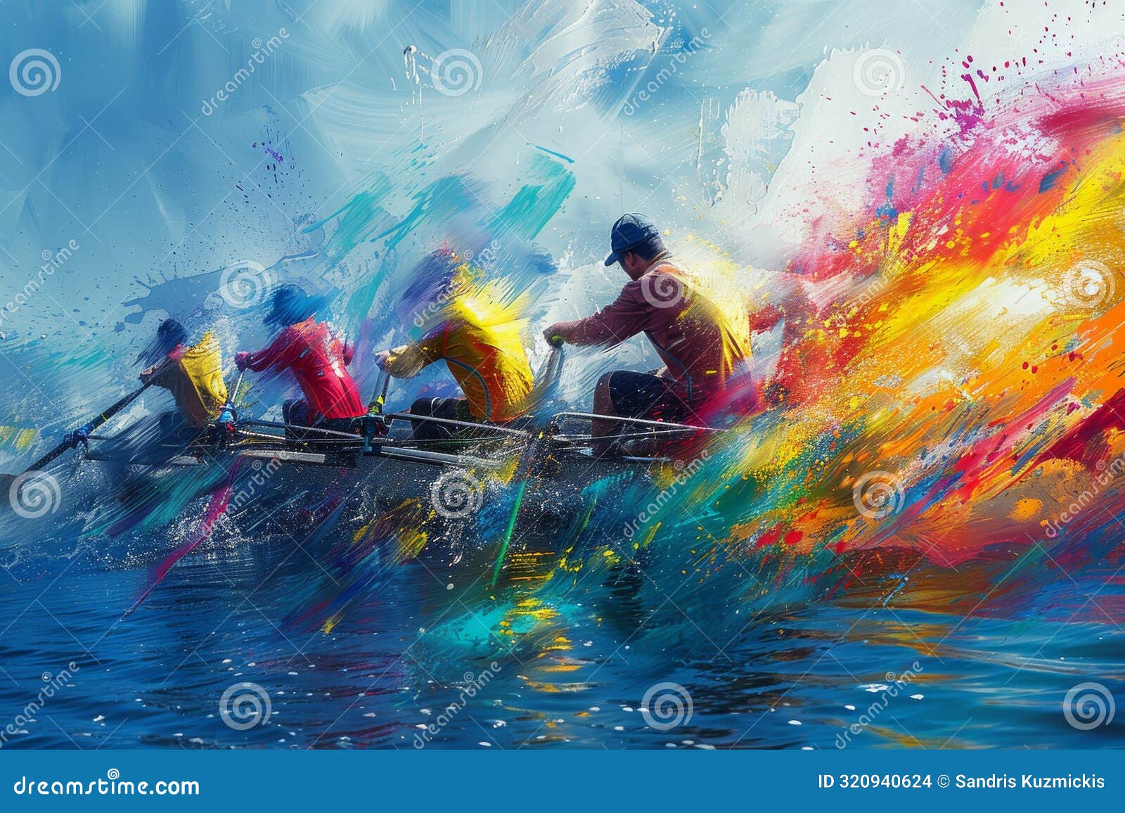 Illustration of Rowing, Summer Olympic Games in Paris. Generative AI ...
