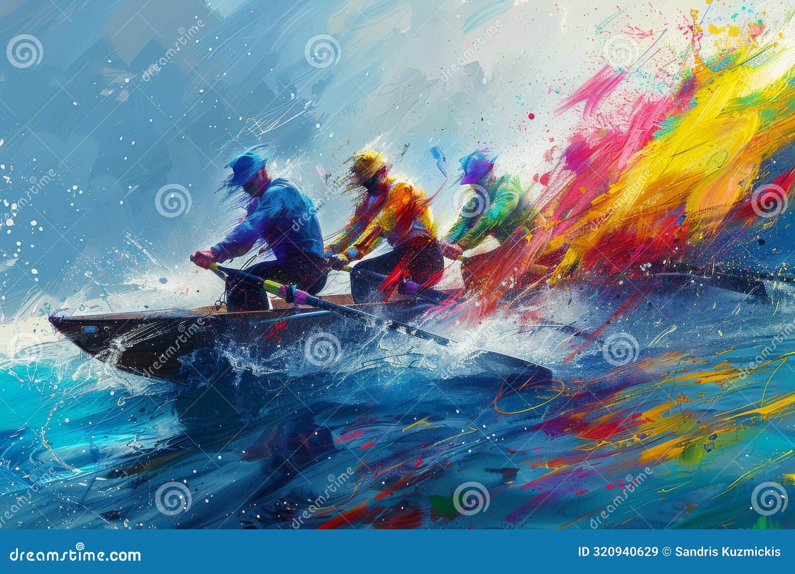 Illustration of Rowing, Summer Olympic Games in Paris. Generative AI ...