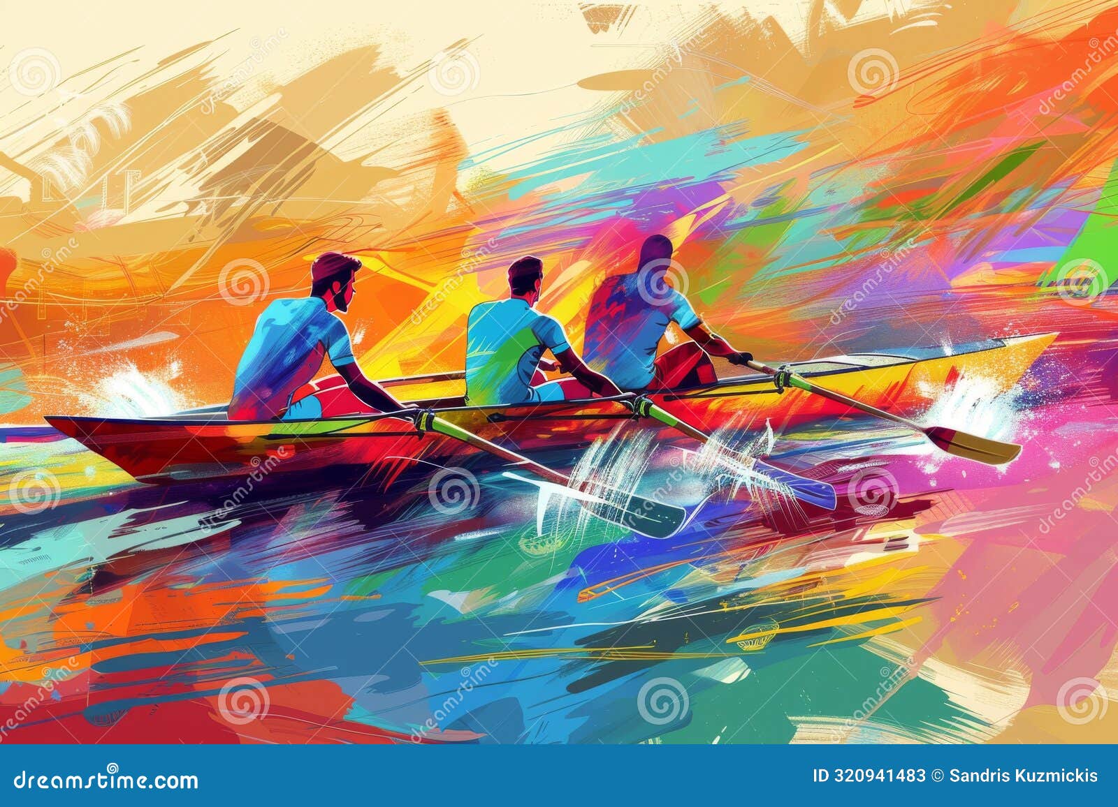 Illustration of Rowing, Summer Olympic Games in Paris. Generative AI ...