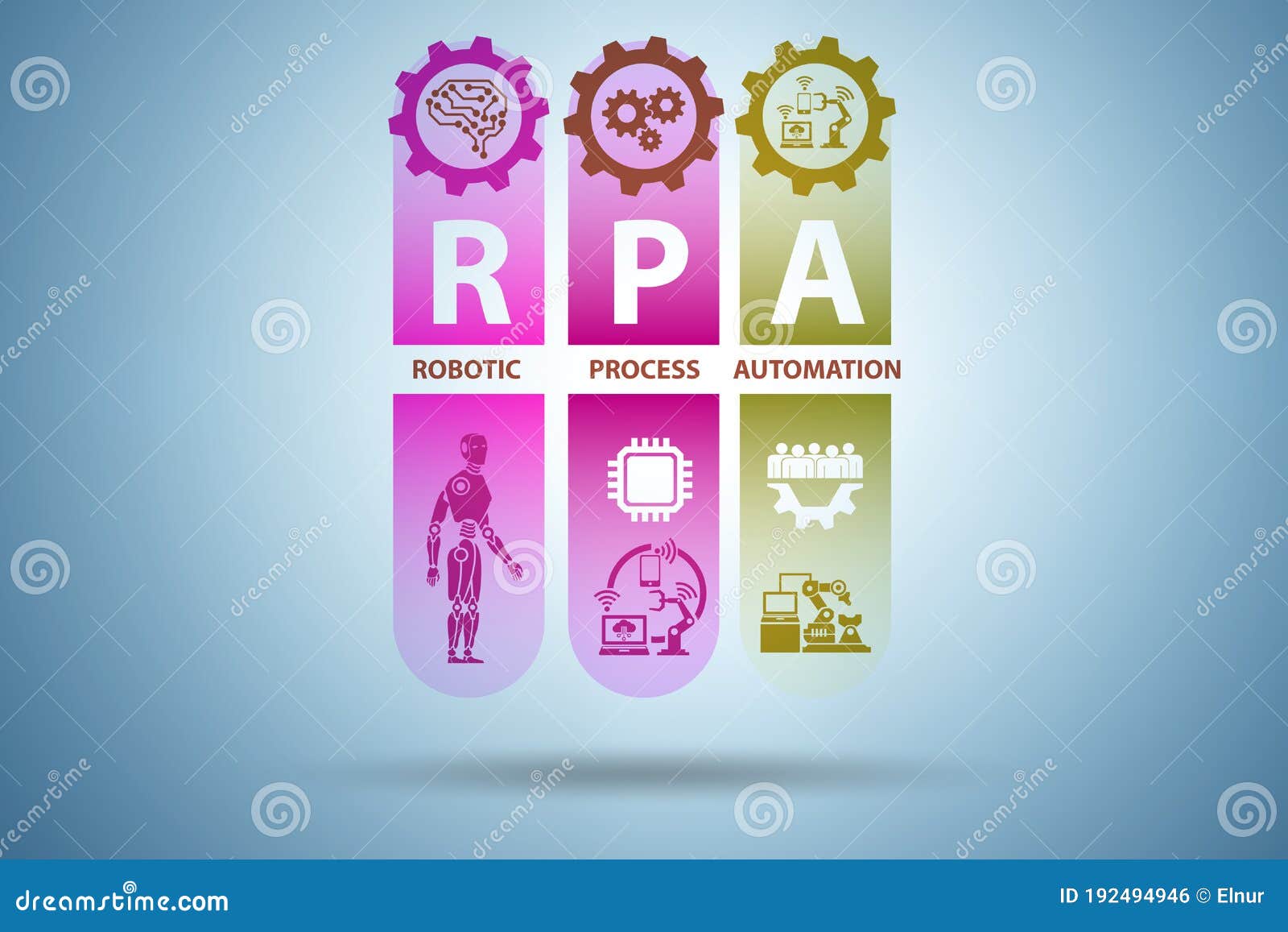 Illustration of RPA - Robotic Process Automation Stock Photo - Image of ...