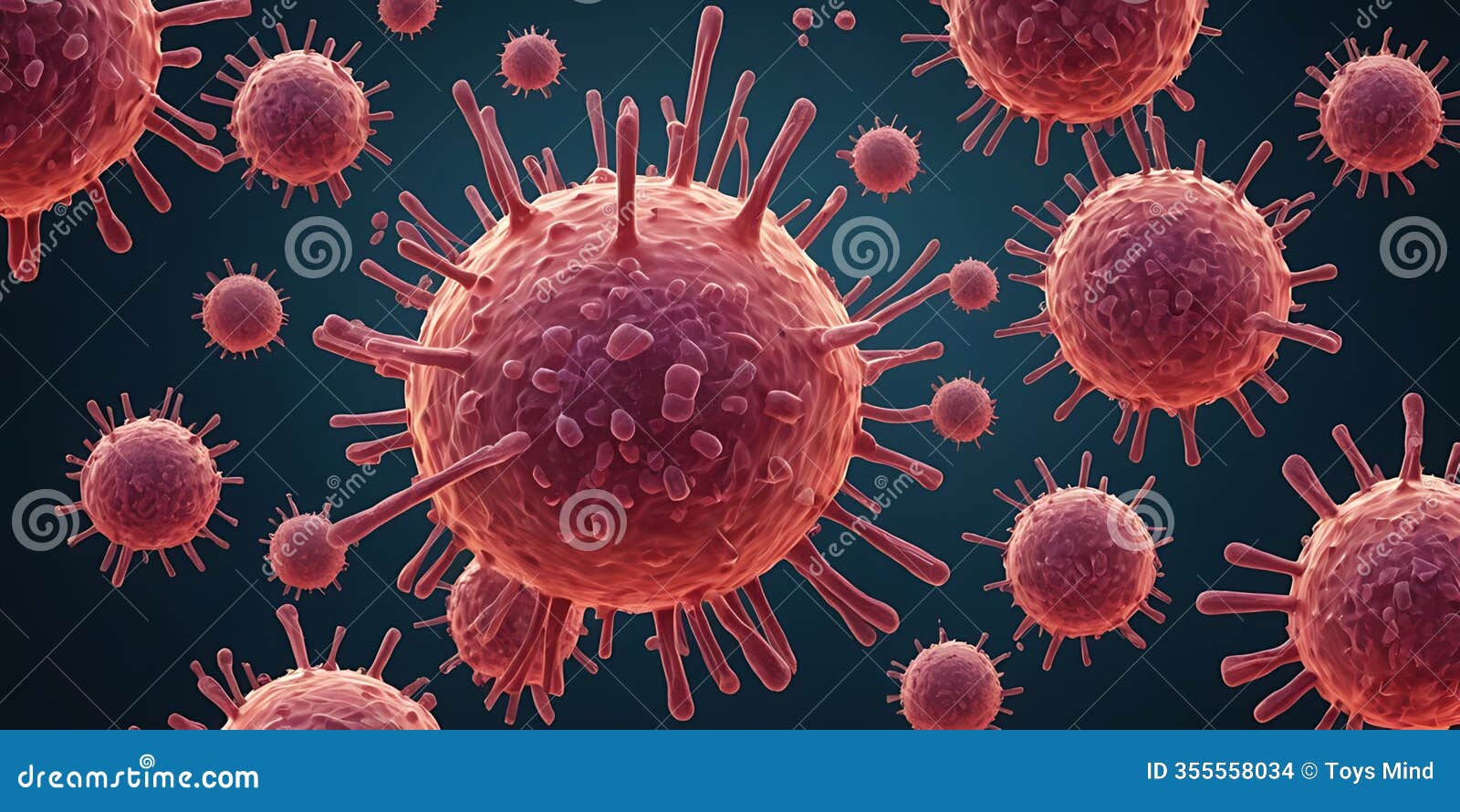 Rubella Virus Under A Microscope AI Generated Royalty-Free Cartoon ...