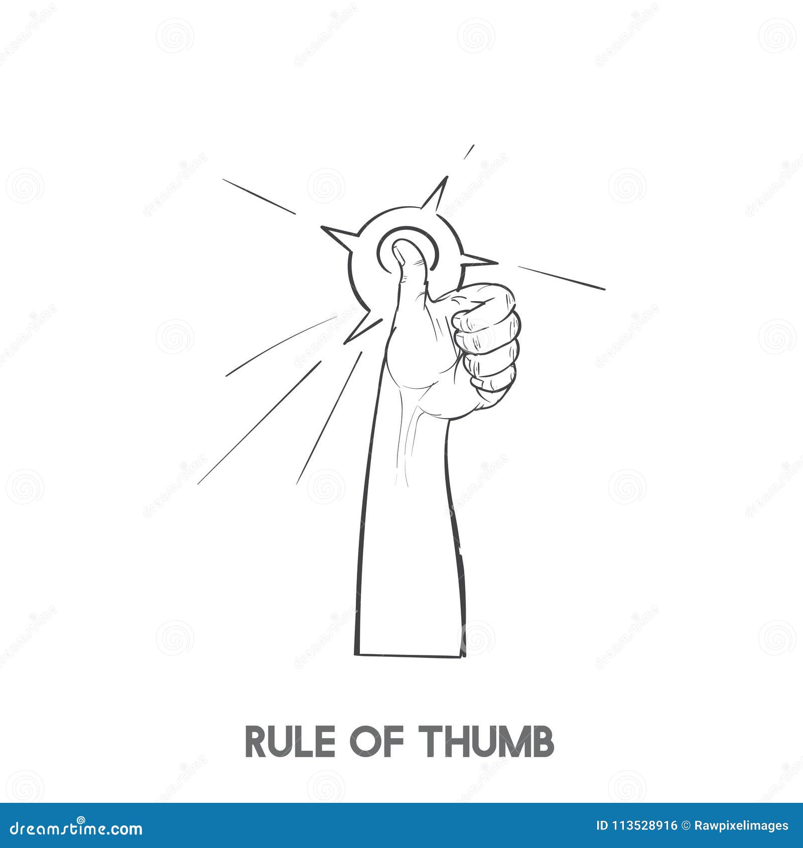 Illustration Rule of Thumb Design Stock Illustration - Illustration of ...