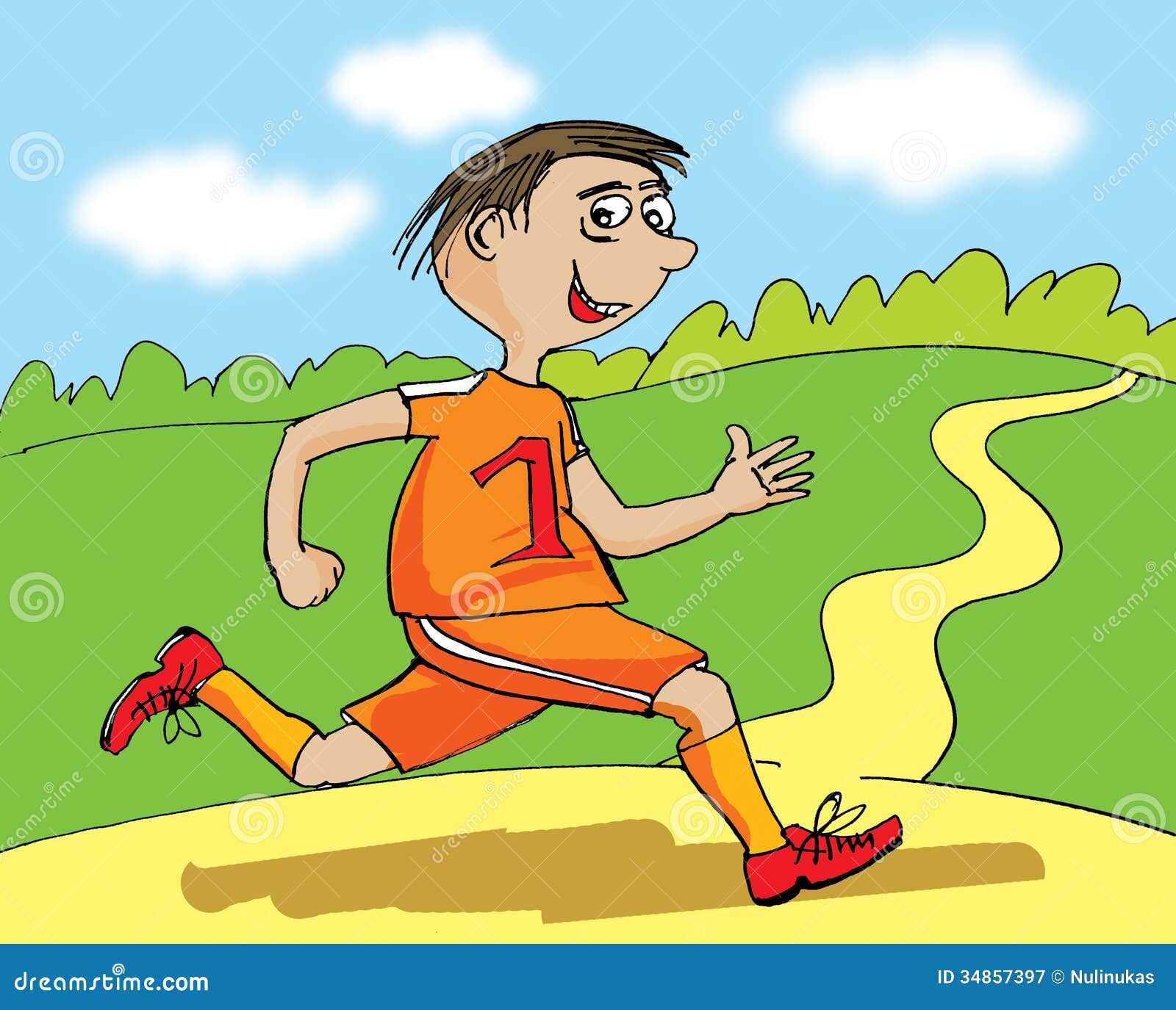 Illustration of a Runner, Cartoon Stock Illustration - Illustration of ...