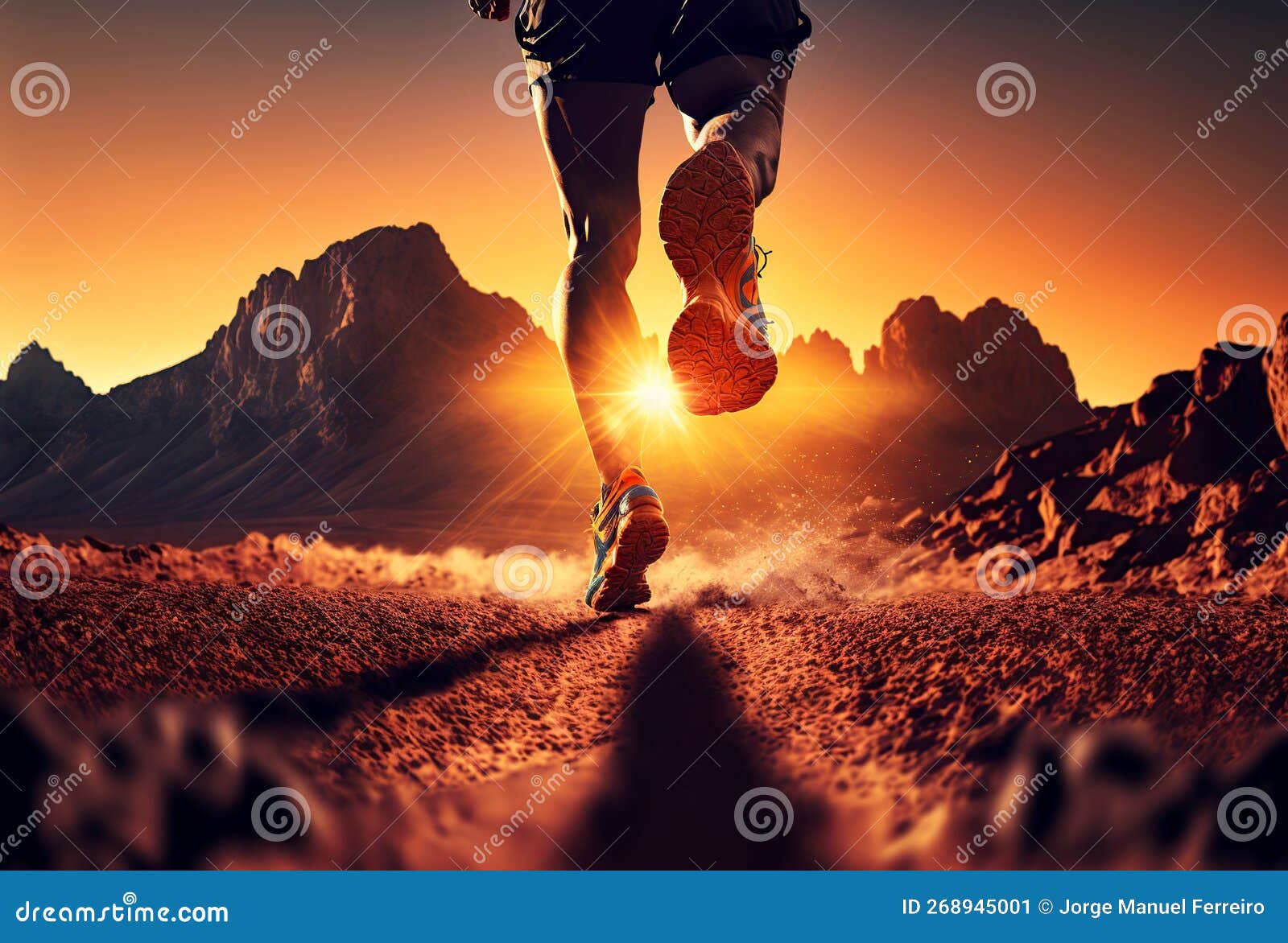 Illustration,runner S Feet Forward,image Generated by AI Stock ...