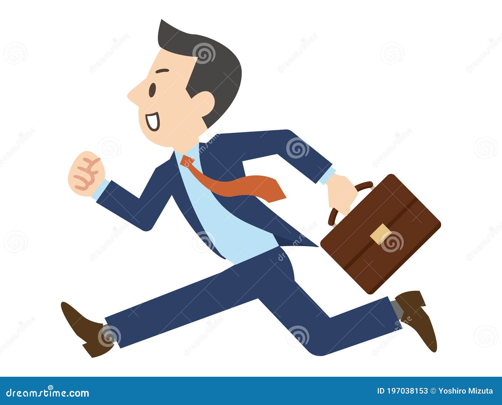 Illustration of a Running Businessman Stock Vector - Illustration of ...