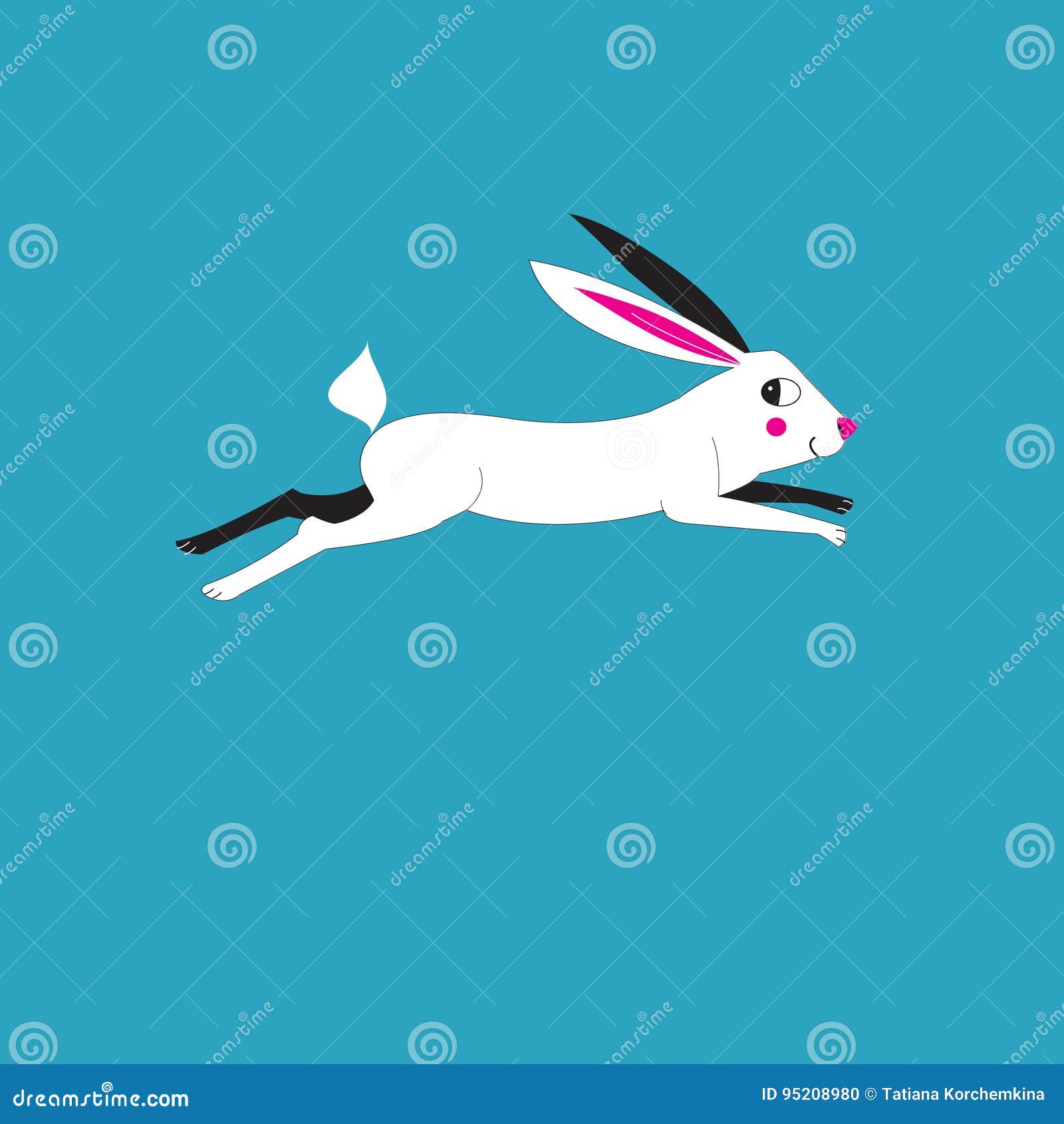 Illustration of a Running Hare Stock Vector - Illustration of scenes ...