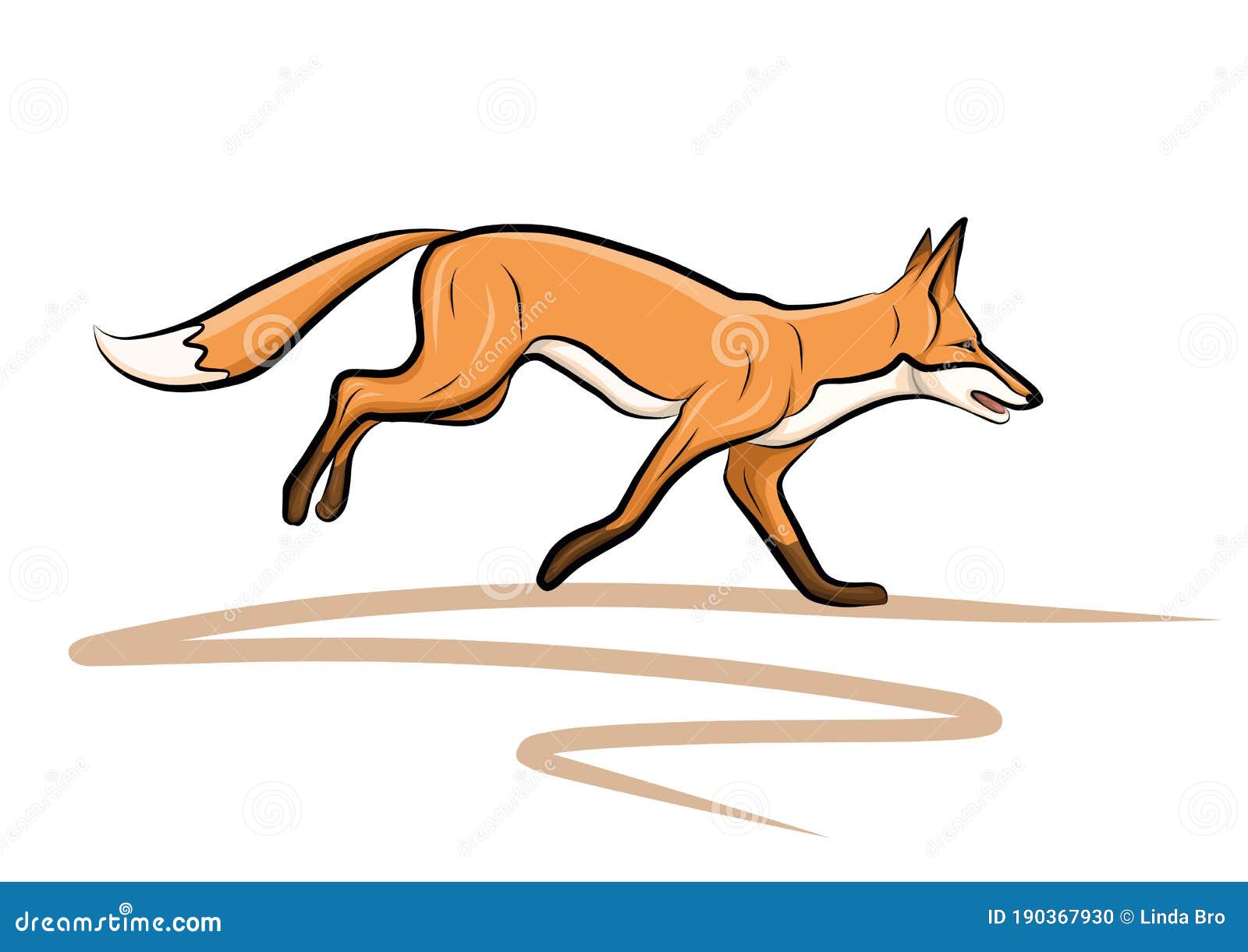 Illustration of a Running Red Fox Stock Vector - Illustration of ...
