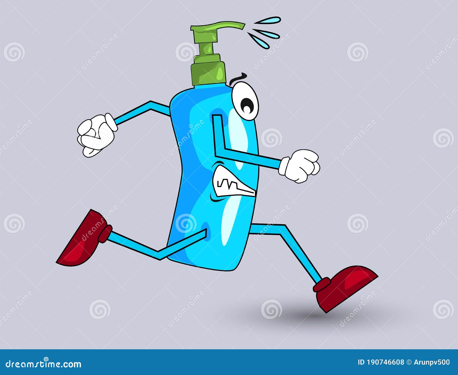 Illustration of Running Sanitize As a Cute Character for Children ...