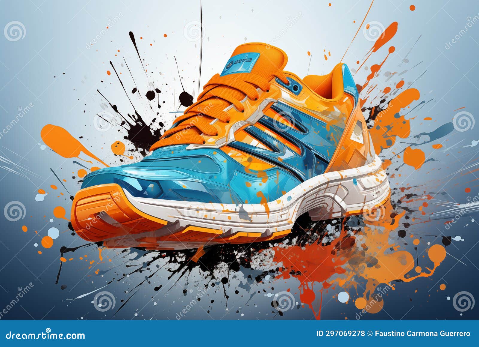 Illustration Of The Leg And Sneaker Clad Foot Of A Woman In A Living ...