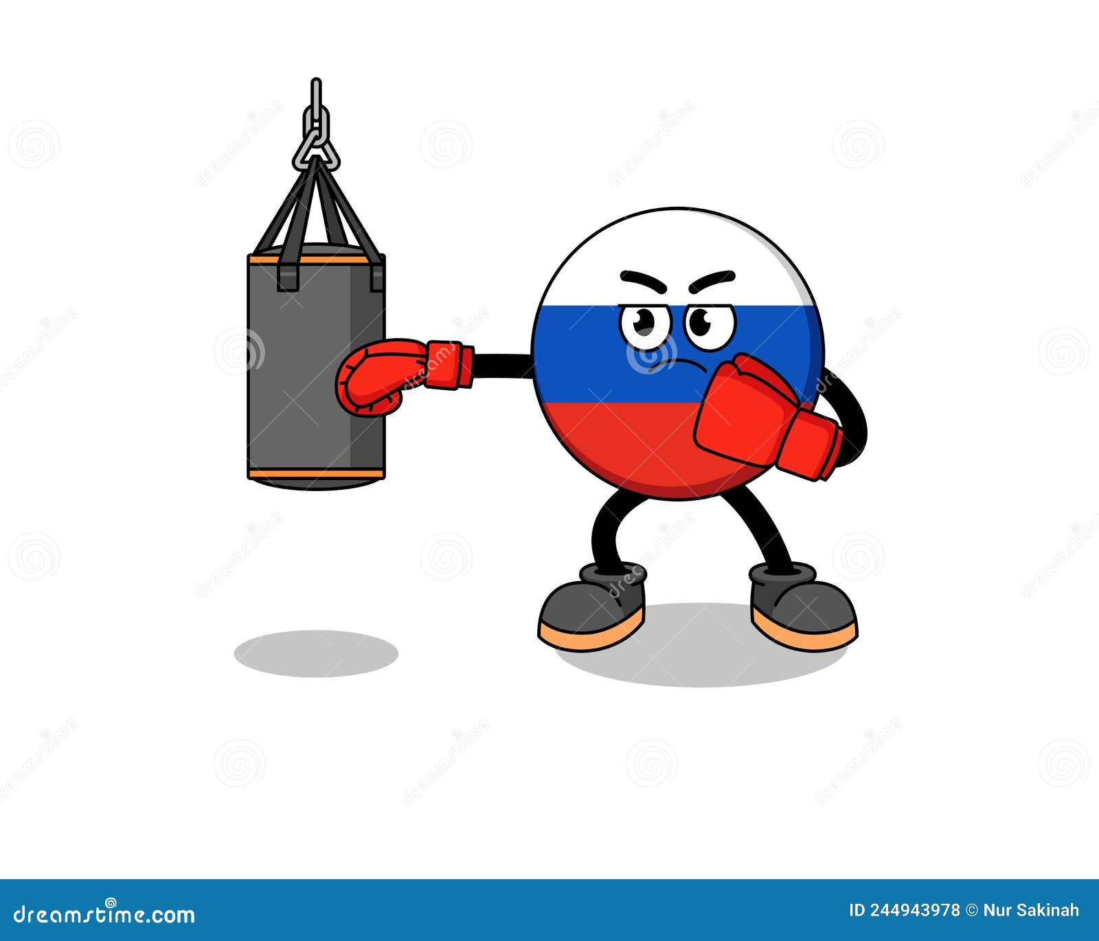 Illustration of Russia Flag Boxer Stock Vector - Illustration of ...