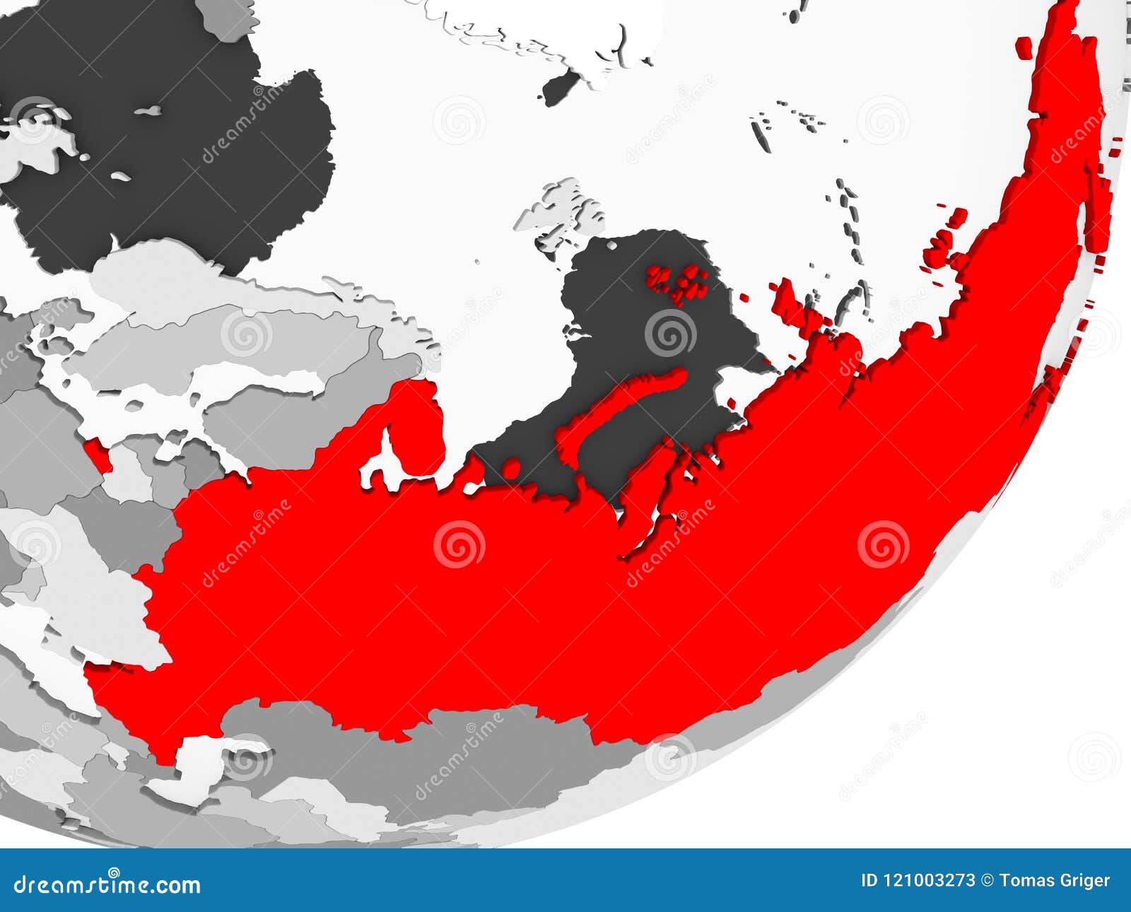 Russia in red on grey map stock illustration. Illustration of ...
