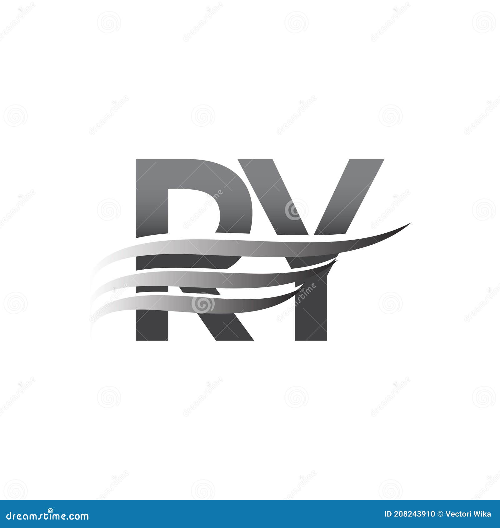 RY Initials Logo with Wing Effect Stock Illustration - Illustration of ...