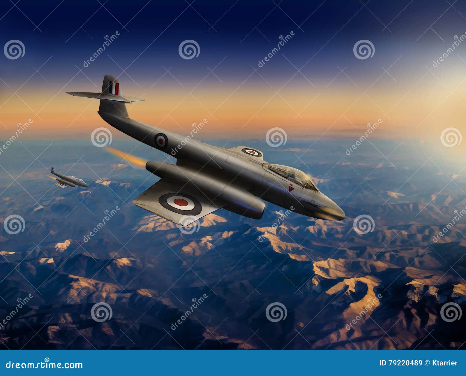 An Illustration of a 1950 S Meteor Jet Stock Illustration ...