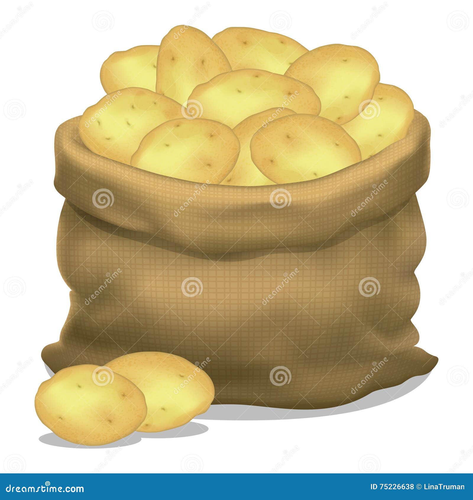 Illustration of a Sack of Potatoes on a White Background. Vector Stock ... Illustration of a Sack of Potatoes on a White Background. Vector Stock ...
