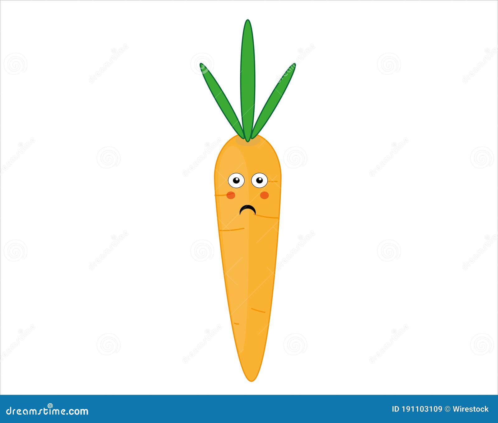 Illustration of a Sad Carrot Character Isolated on a White Background ...