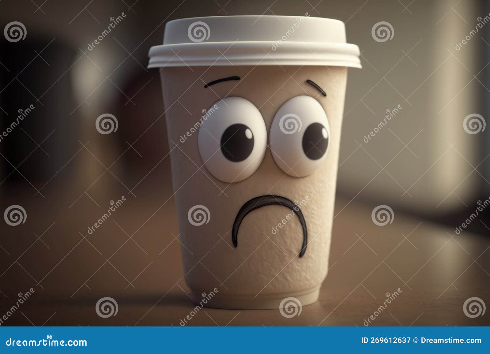 Illustration of a Sad Coffee Mug AI Generated Stock Illustration ...
