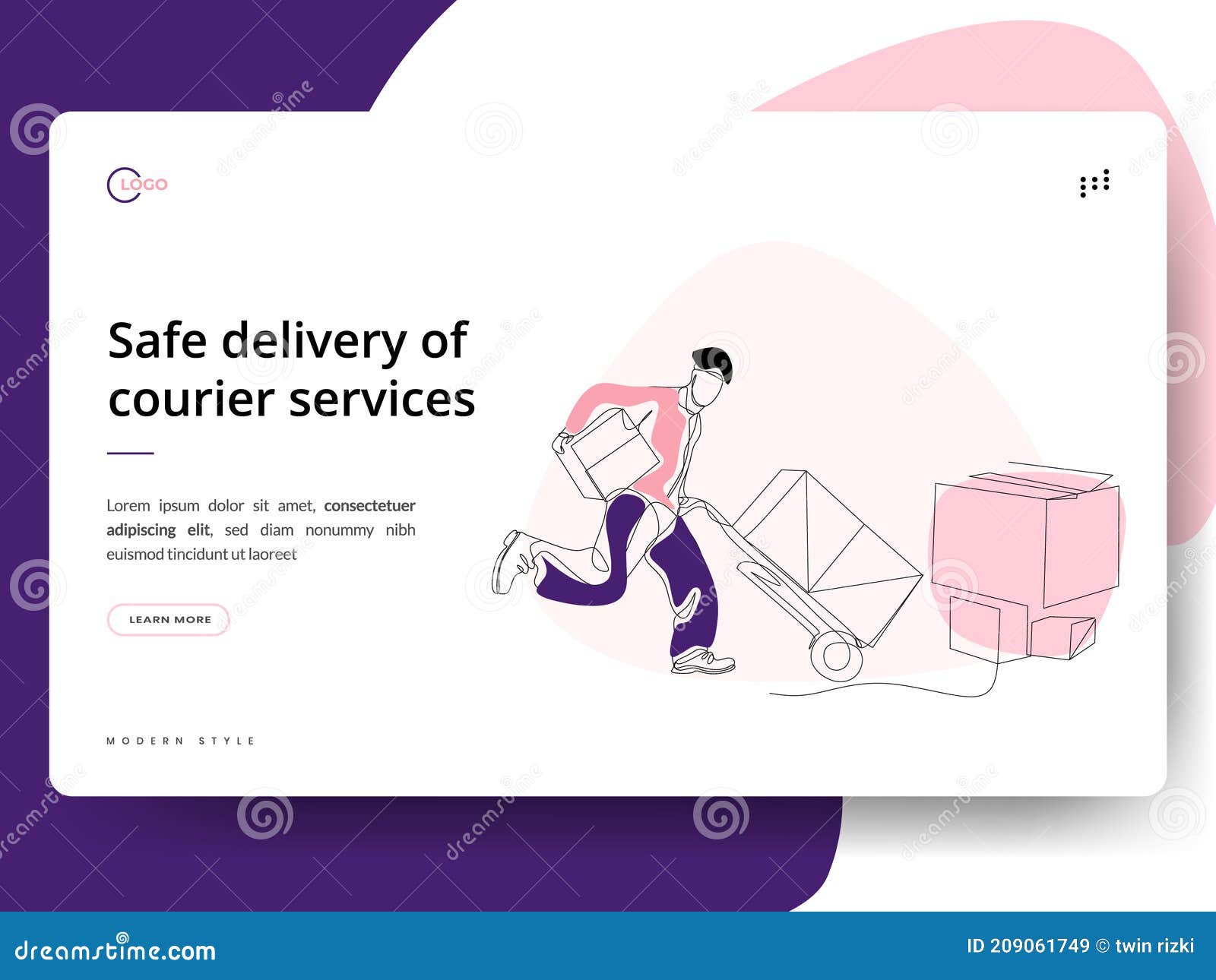 Courier Services Line Icons Collection. Freight Delivery, Mail Carriers ...