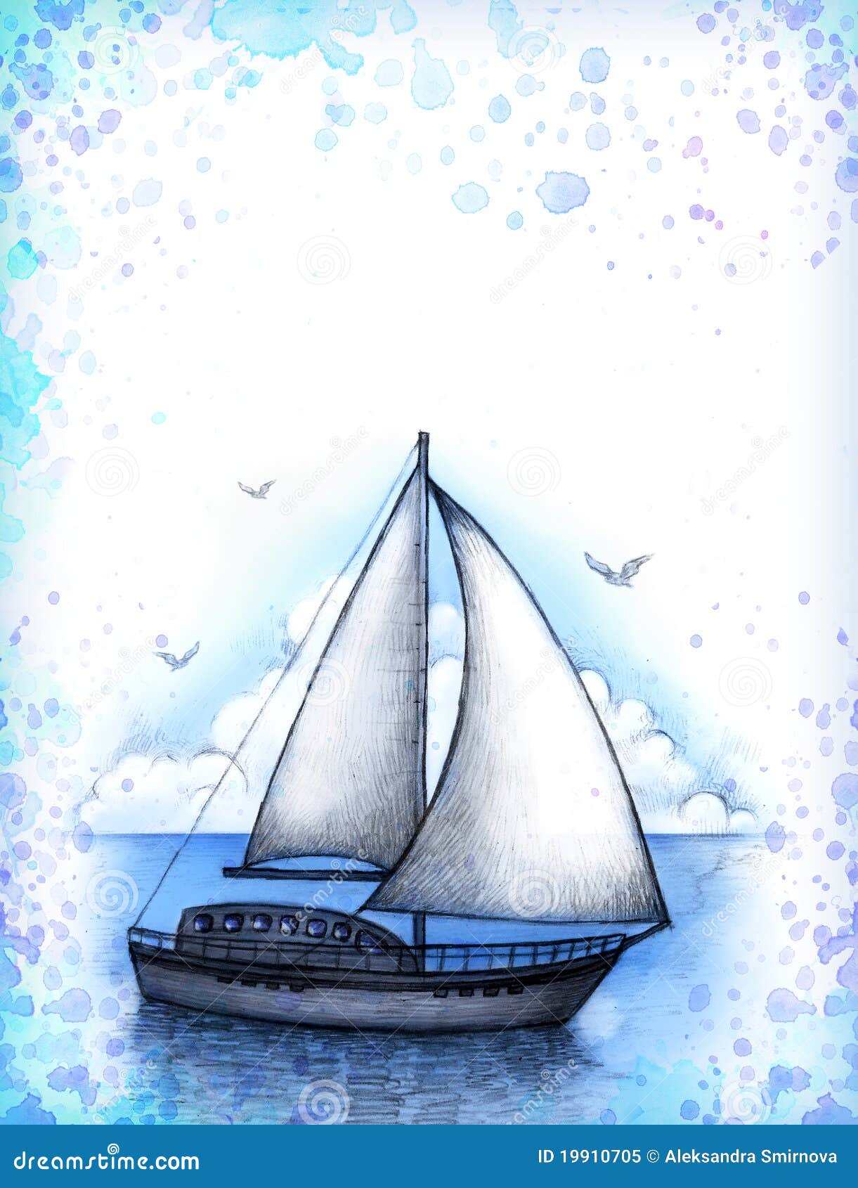 Illustration of Sailing Boat Stock Illustration - Illustration of ...