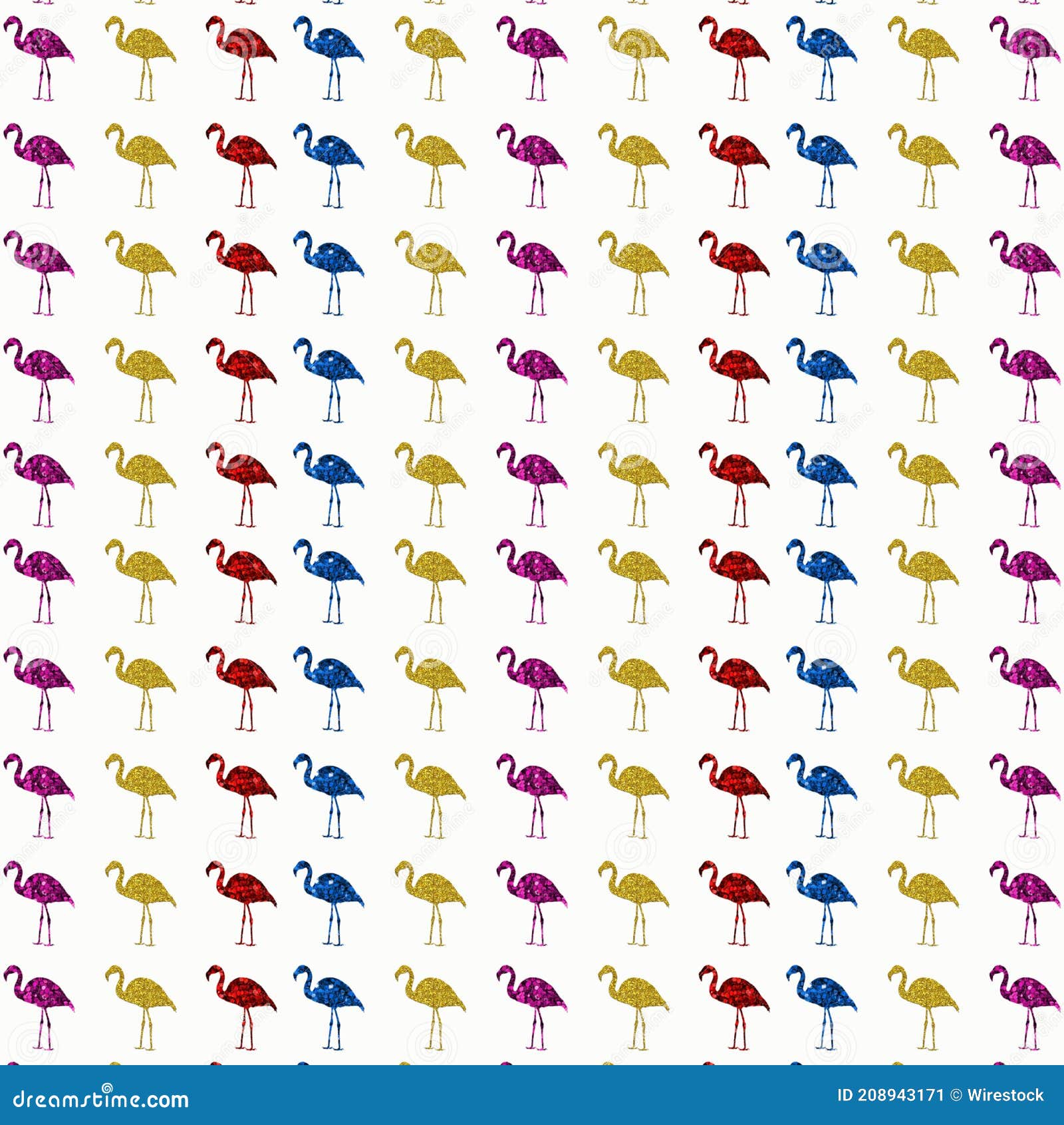 Illustration of the Same Stork Bird in Four Different Colors on a White ...