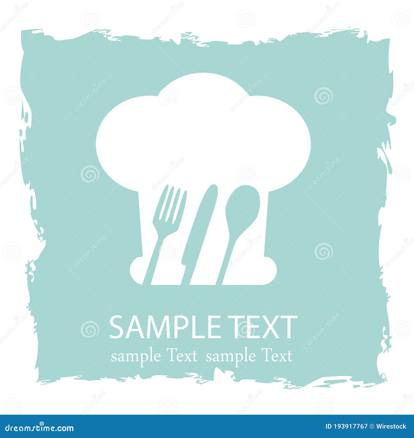 Illustration of a Sample Culinary Icon with Sample Text` Writings on it ...