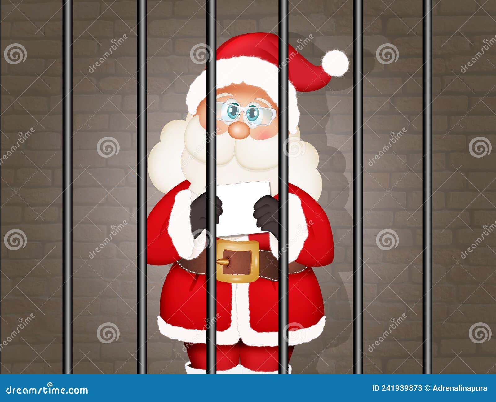 Illustration of Santa Claus Arrested Stock Illustration - Illustration ...