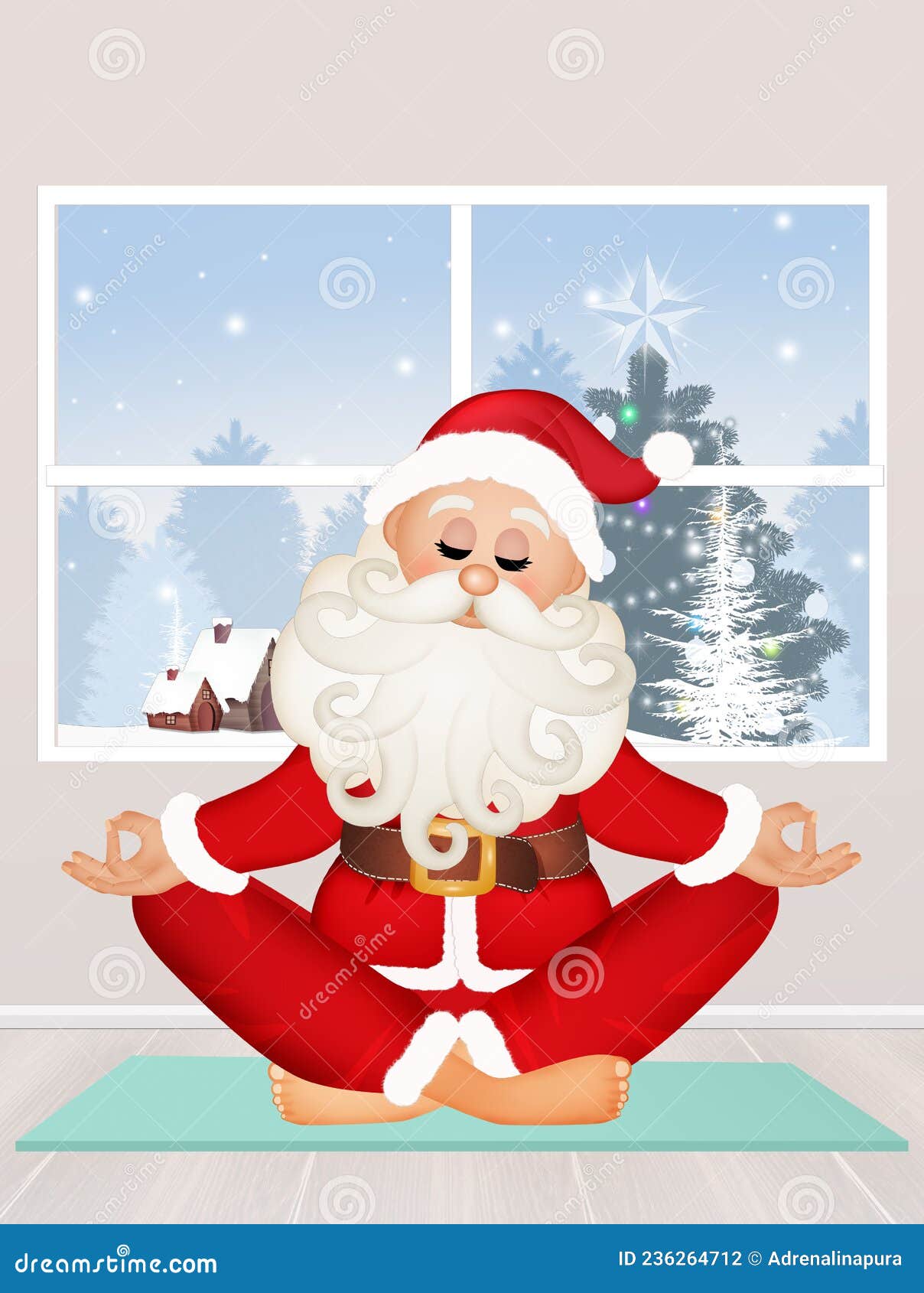 Illustration of Santa Claus Doing Yoga Stock Illustration ...