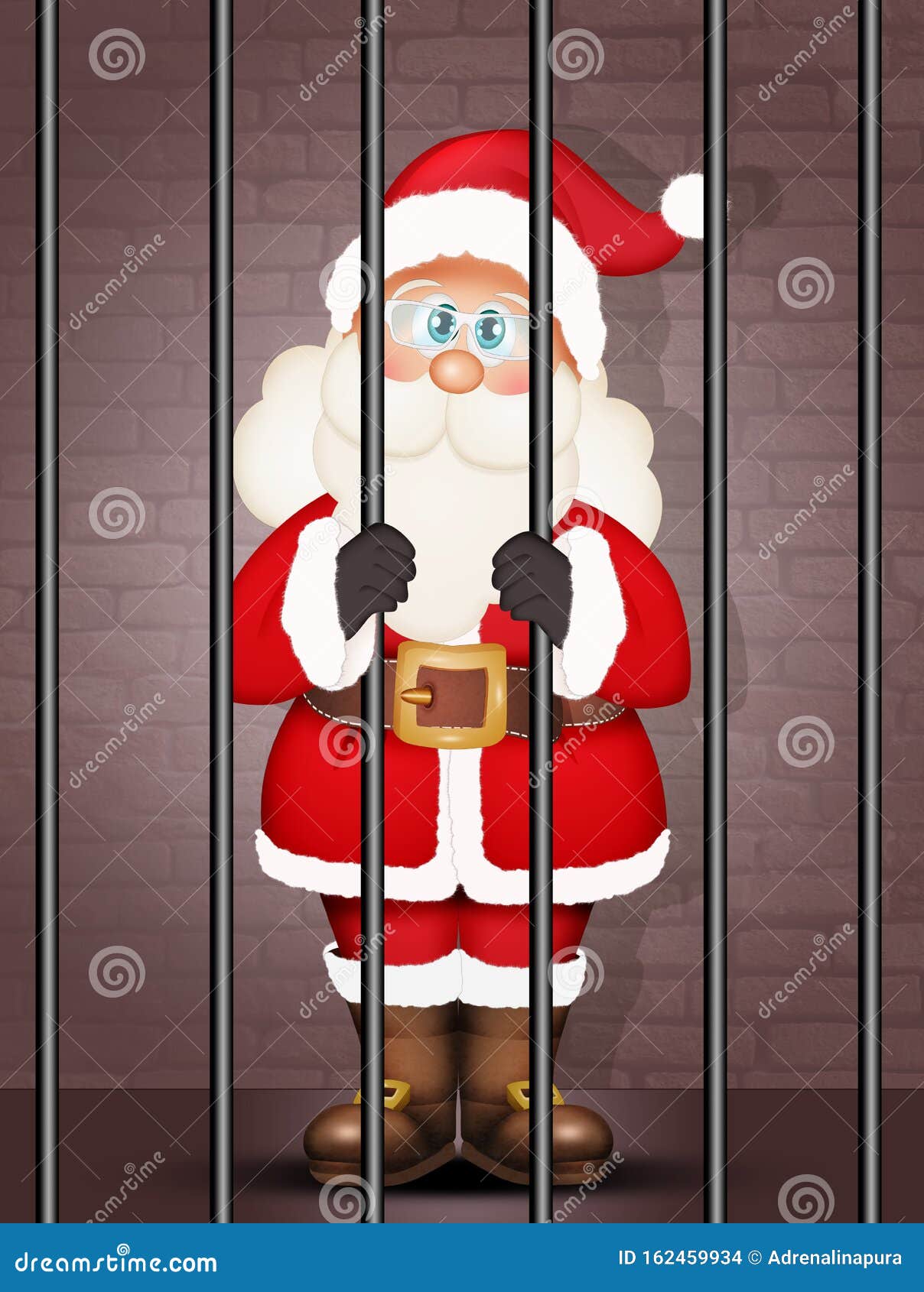 Illustration of Santa Claus in Prison Stock Illustration - Illustration ...