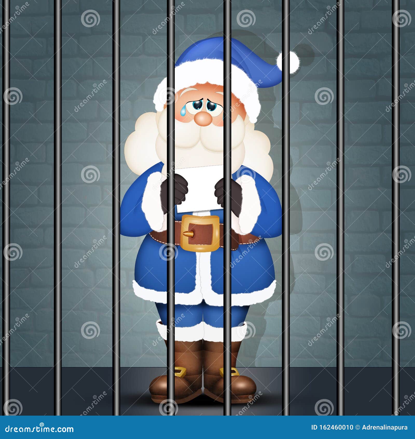 Fake Santa Claus in prison stock illustration. Illustration of santa ...