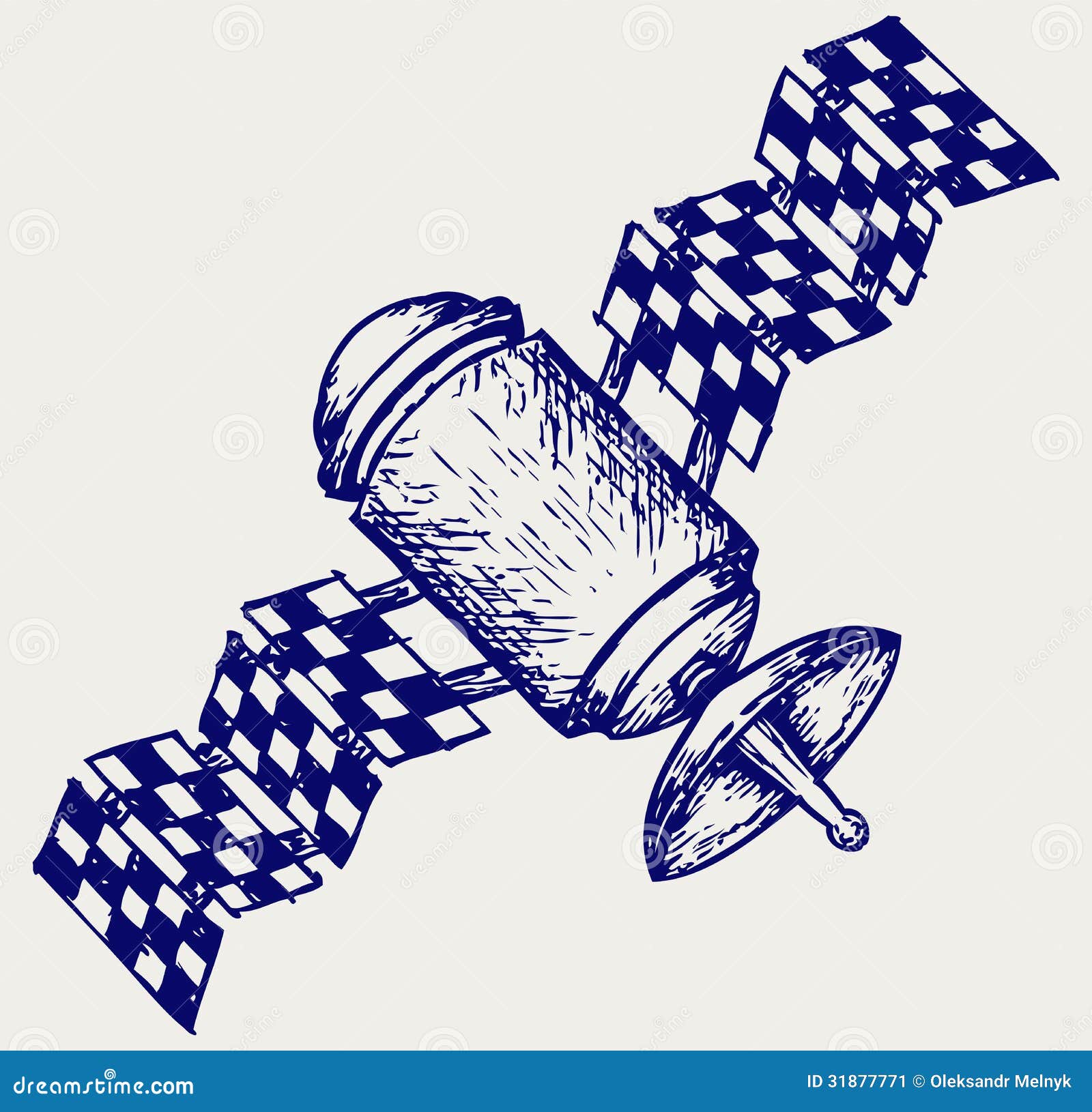Illustration Satellite. Doodle Style Stock Vector - Illustration of ...