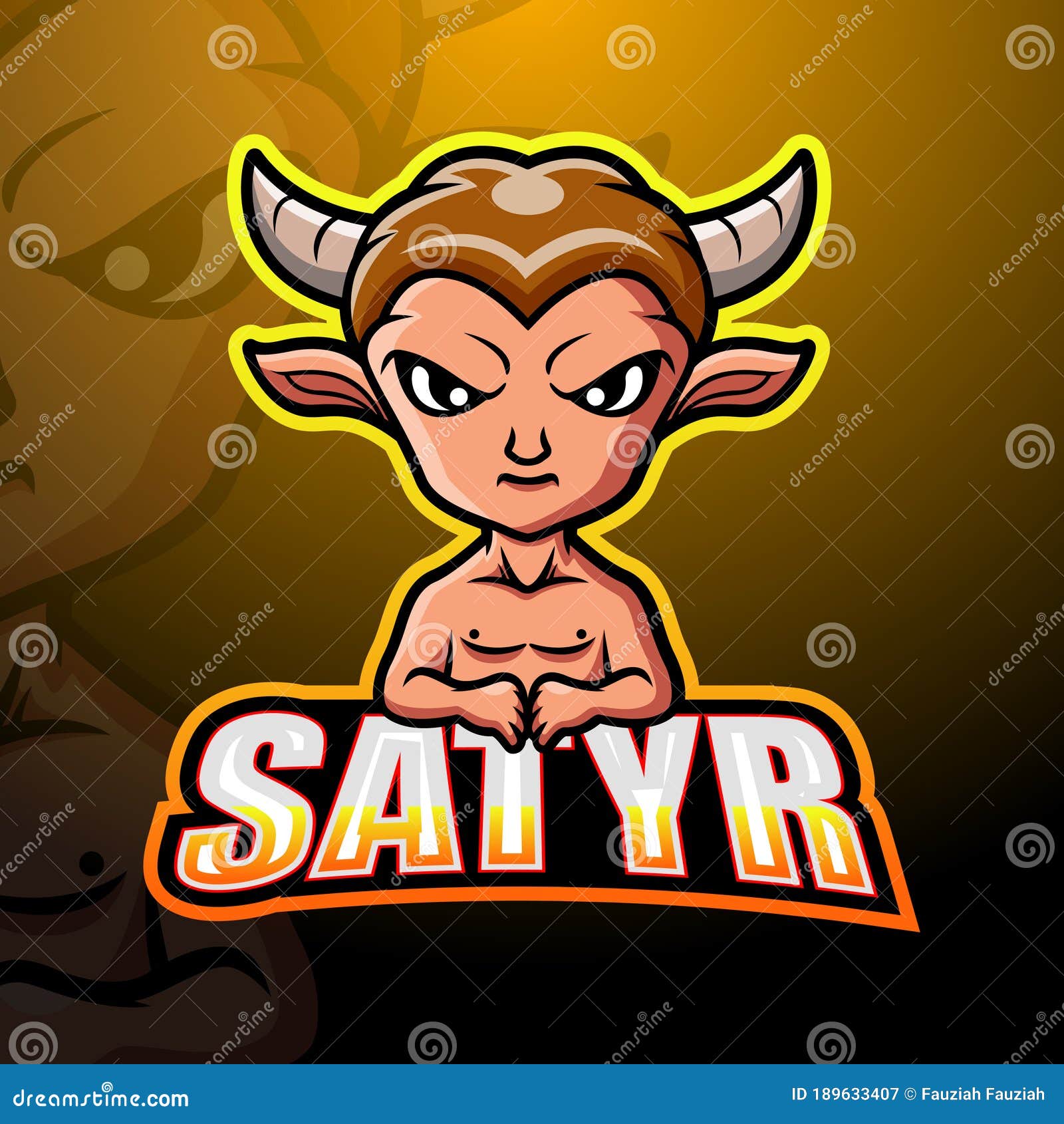 Satyr Mascot Esport Logo Design Stock Vector - Illustration of drinker ...