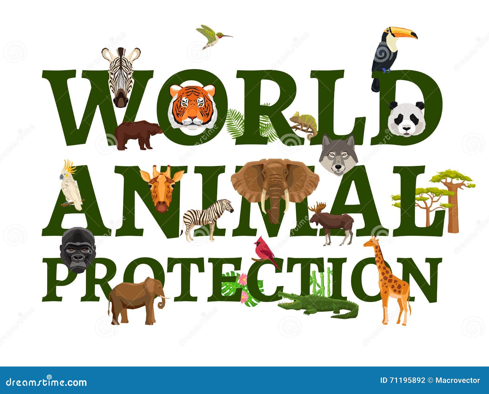 Illustration Sauvage De Protection Des Animaux Illustration de Vecteur ...