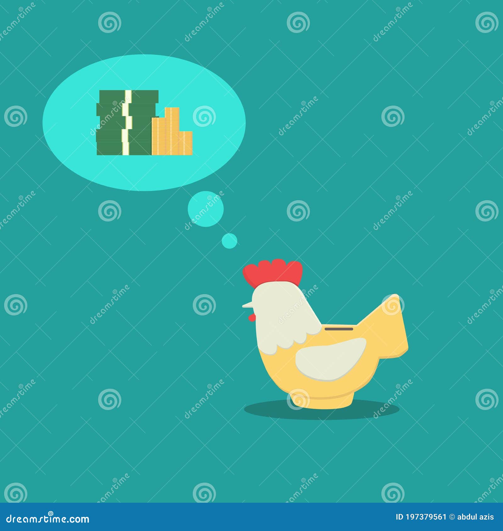 Money Eye Chicken Biryani With In Cartoon Shape Vector Illustration ...