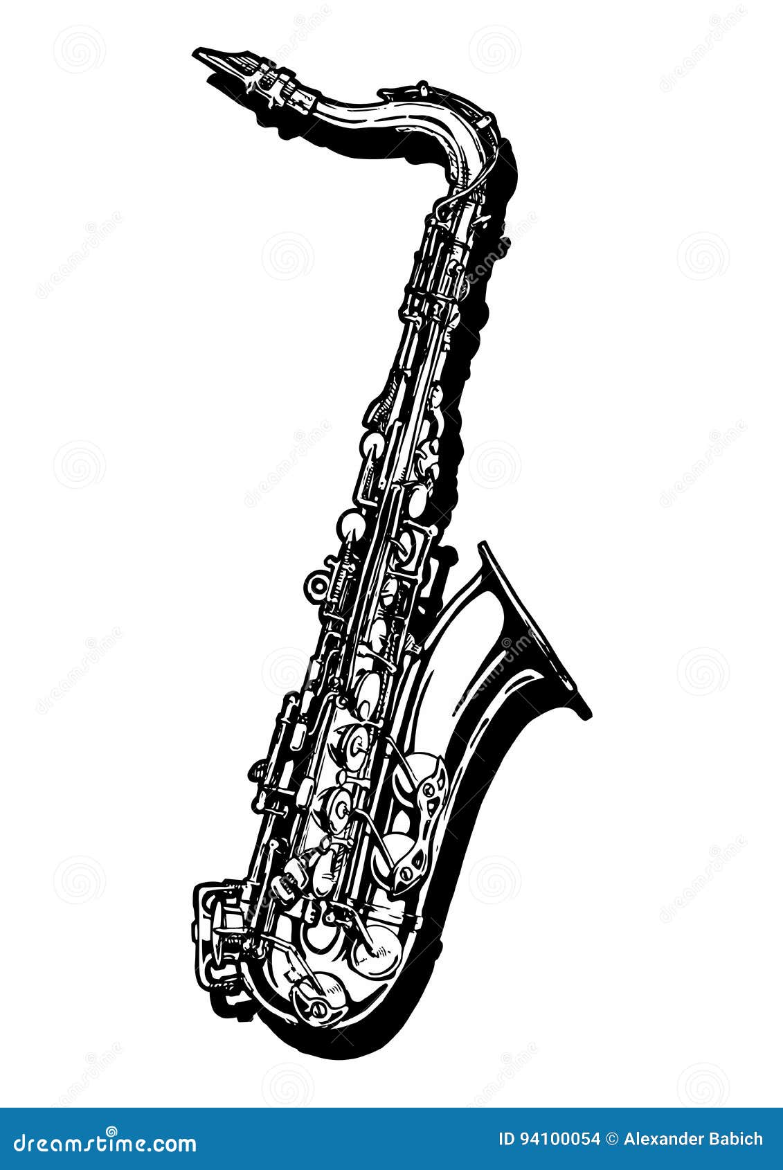 Illustration of saxophone stock vector. Illustration of background ...